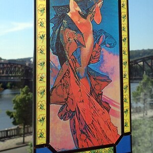 Alphonse Mucha - the Moon and the Stars: the Morning Star. Stained ...