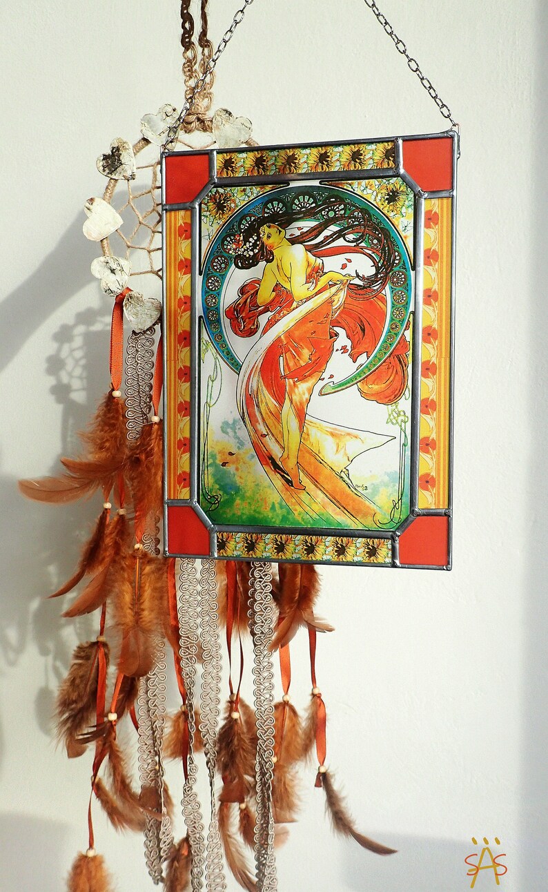 Alphonse Mucha Dance Stained Glass and Printing on Canvas | Etsy