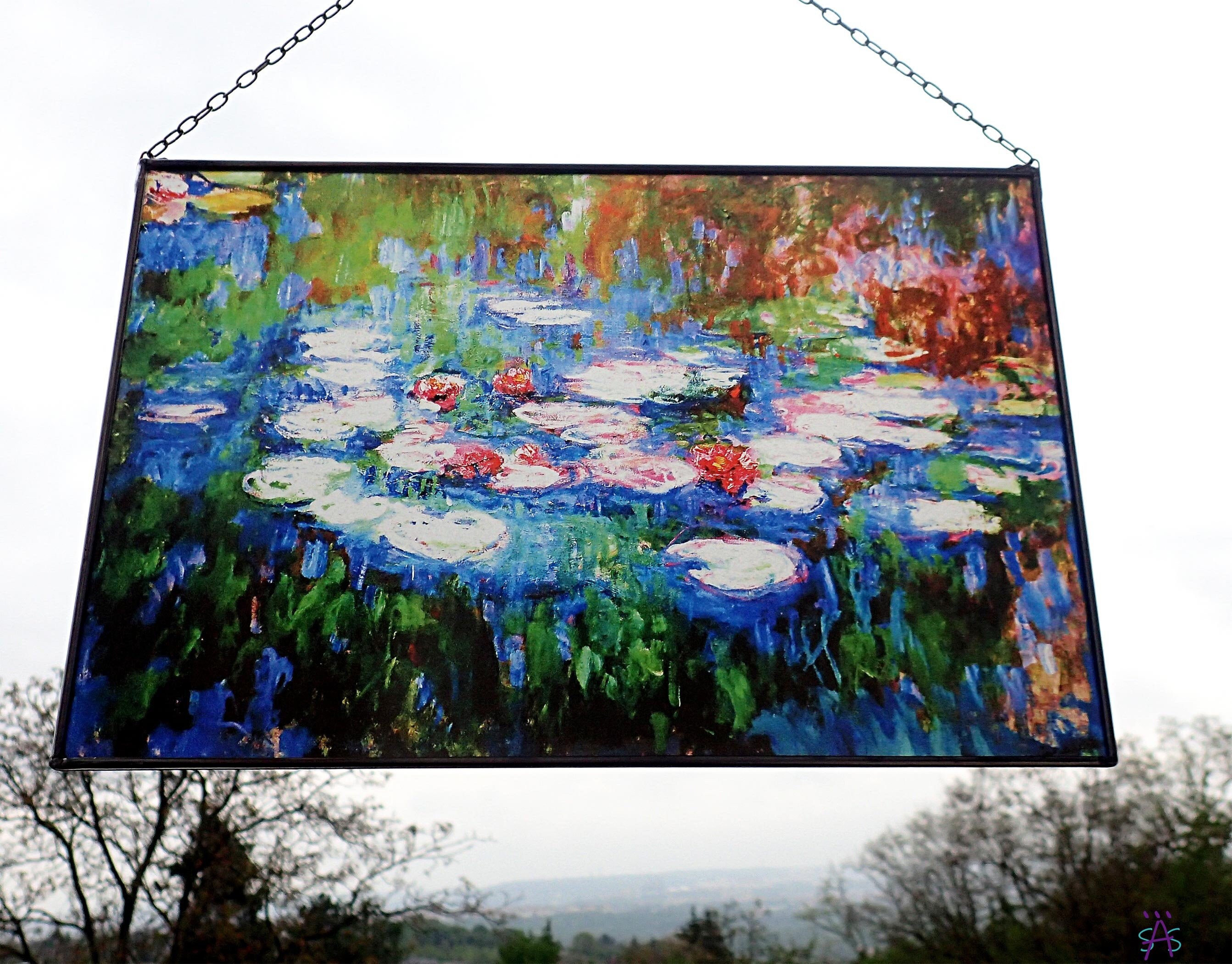 Claude Monet Water Lilies Stained Glass and Printing on | Etsy