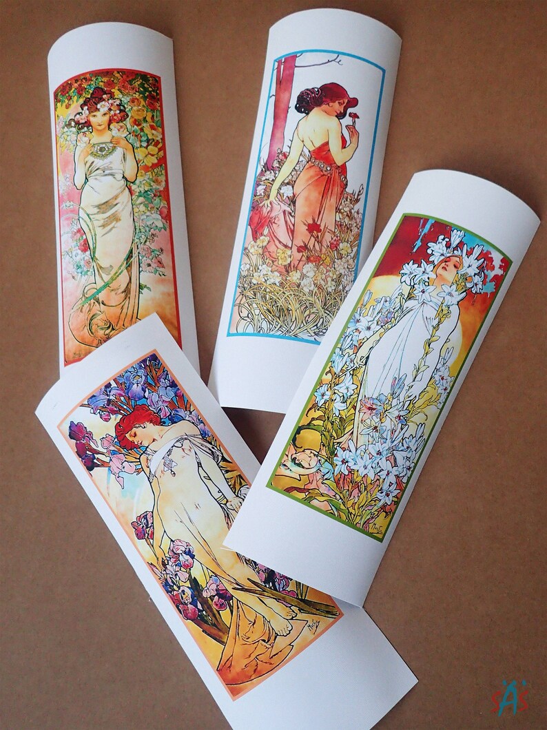 Alphonse Mucha the Flowers: Iris Stained Glass and Printing - Etsy