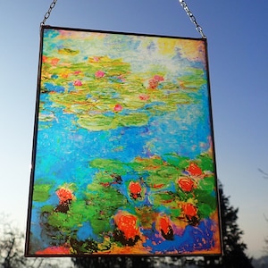Claude Monet Water Lilies II. Stained Glass and Printing on - Etsy