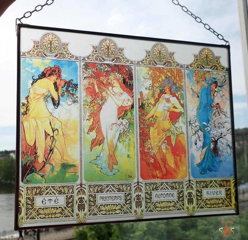 Alphonse Mucha Four Seasons Spring Summer Autumn | Etsy