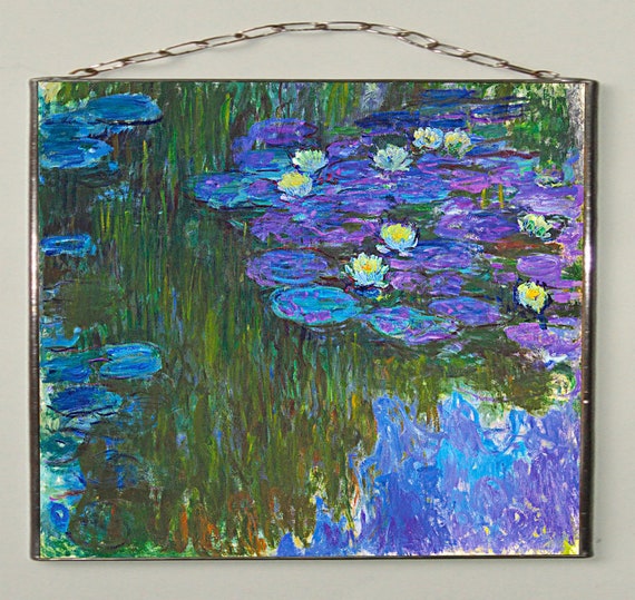 Claude Monet Water Lilies V. Stained Glass and Printing on - Etsy