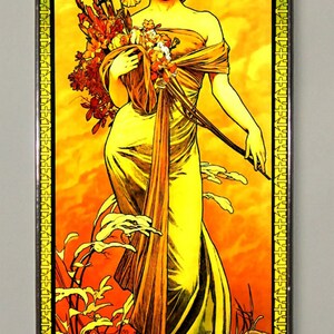Alphonse Mucha - Spring, Summer, Autumn, Winter.stained Glass and ...