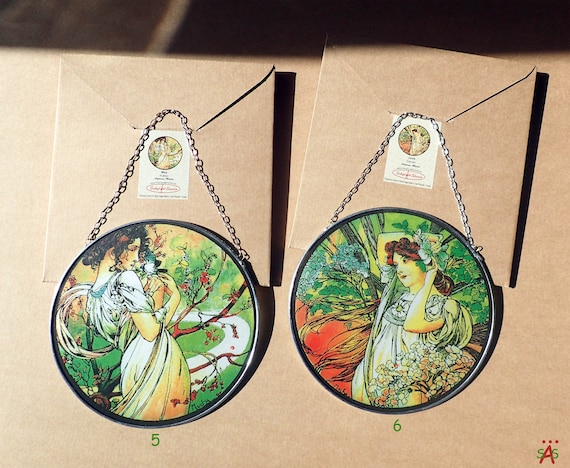 2x Alphonse Mucha the Months 1899 May and June Stained - Etsy