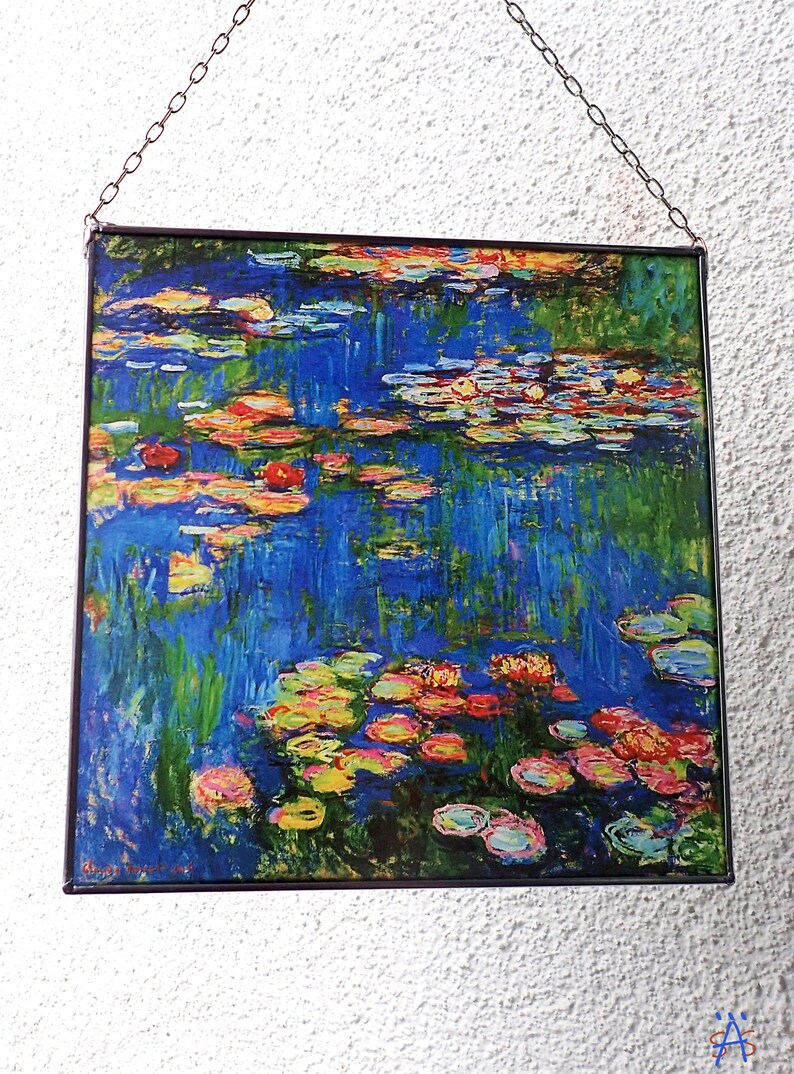 Claude Monet Water Lilies Stained Glass and Printing on - Etsy