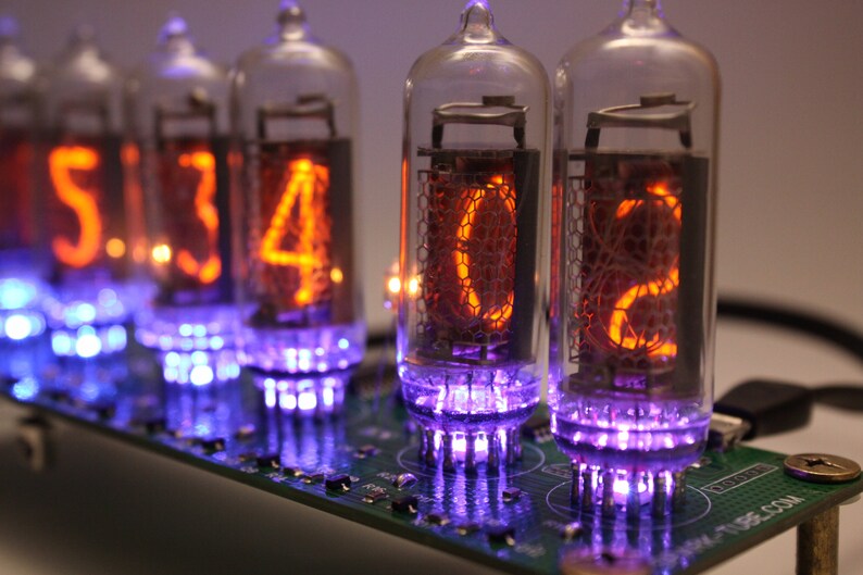Nixie tube clock include IN-14 tubes and case old school | Etsy