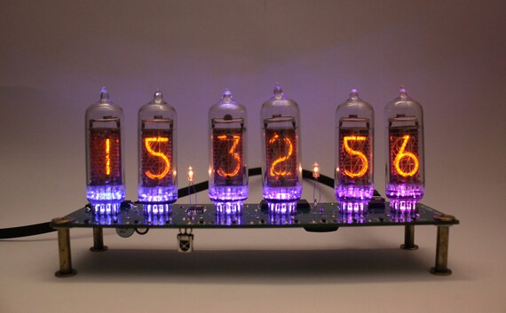 Nixie tube clock include IN-14 tubes and case old school | Etsy
