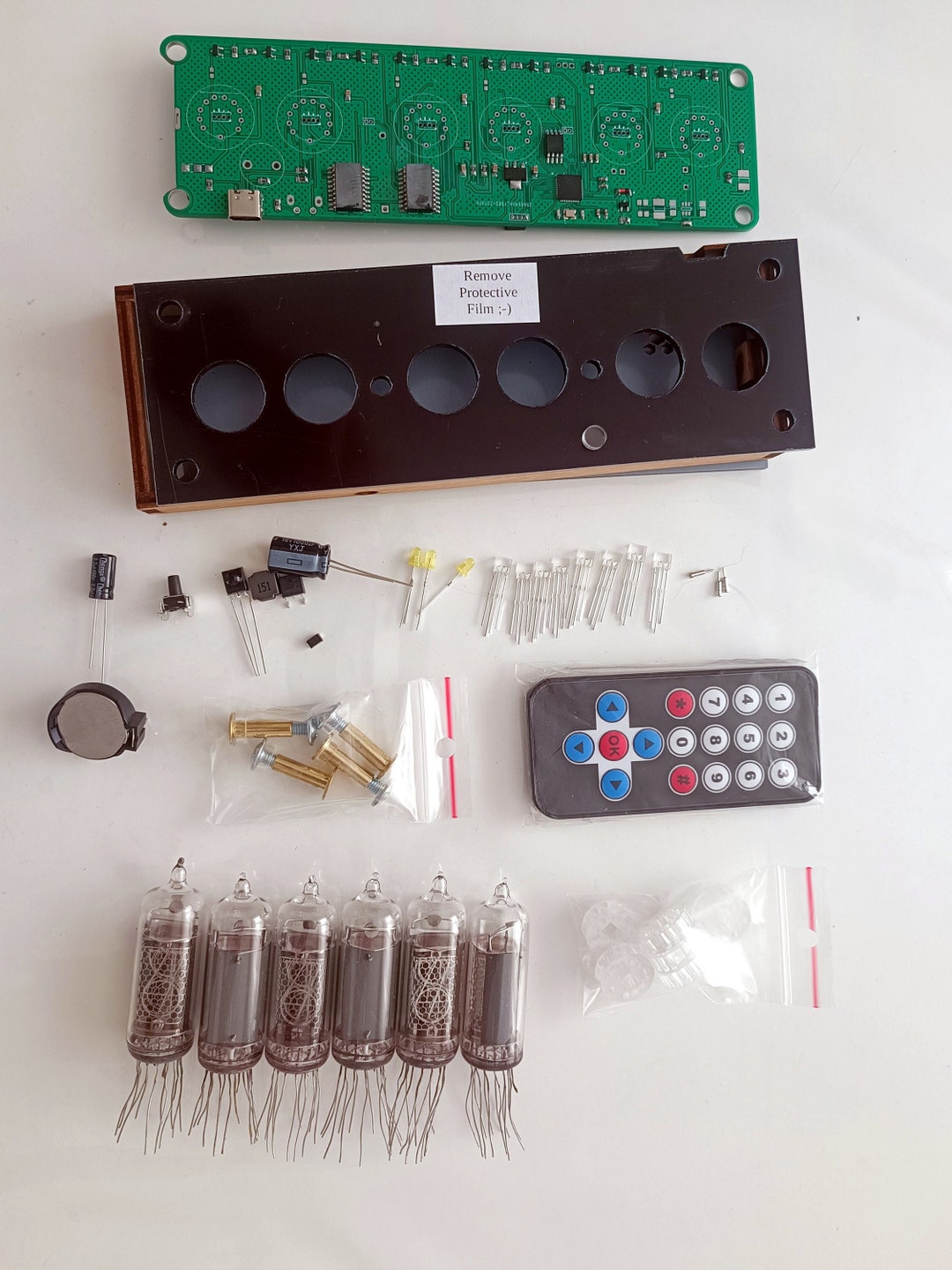 Nixie Clock DIY Kit In-14 In14 Including Tubes, All Parts, Enclosure ...