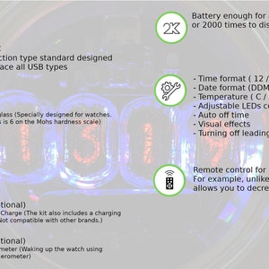 Nixie Tube Watch Wrist IN-17 Clock Ticker Style Compact Neon-lit ...