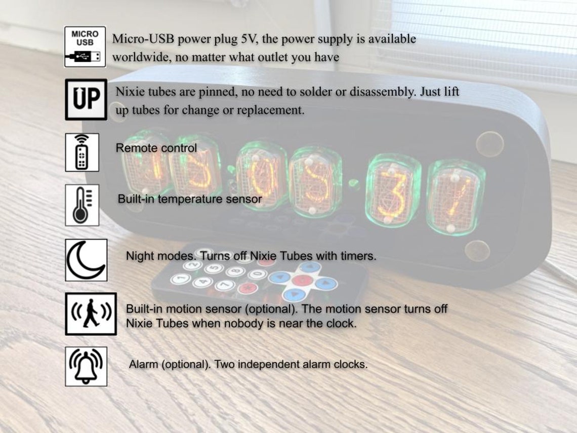 Nixie Tube Clock Includes IN-12 Tubes Remote Control - Etsy