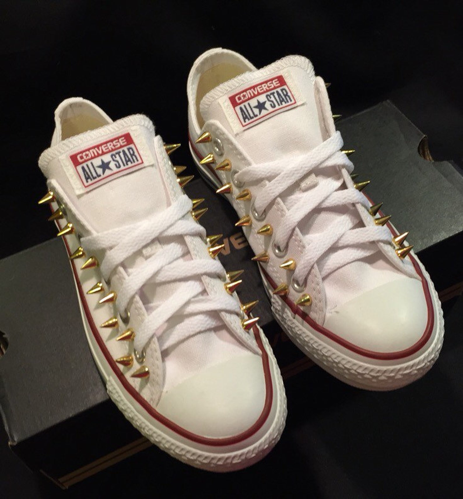 Spiked Converse Chuck Taylor Shoes - Etsy