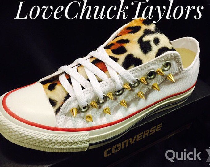 Leopard Print Converse Shoes Spiked - Etsy