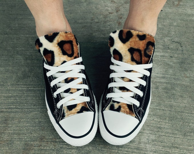 Leopard Print Converse Shoes - Etsy