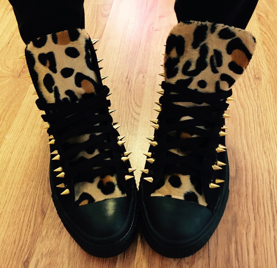 Spiked Leopard Converse Chuck Taylor Shoes - Etsy