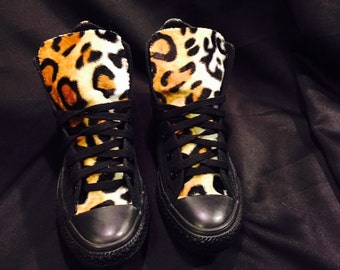 Custom Converse Chuck Taylor All Stars With Faux Leopard Fur | Etsy