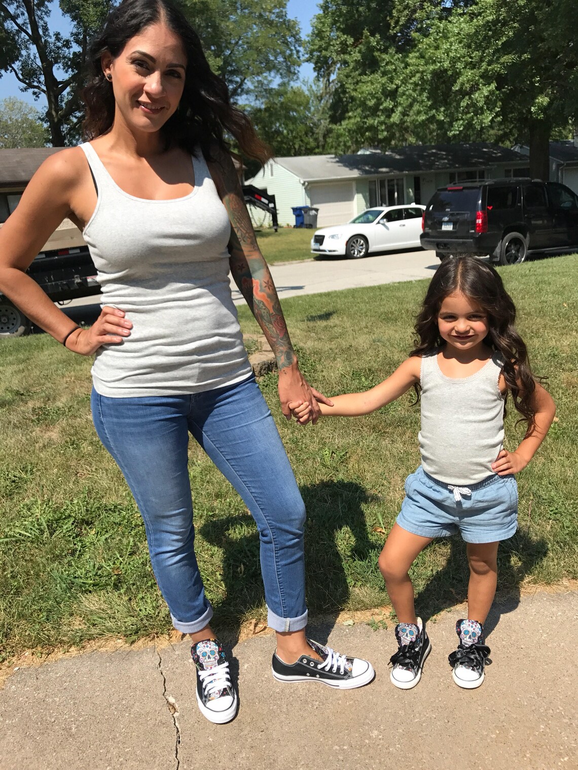 Mommy and Me Converse Sugarskull Shoes | Etsy