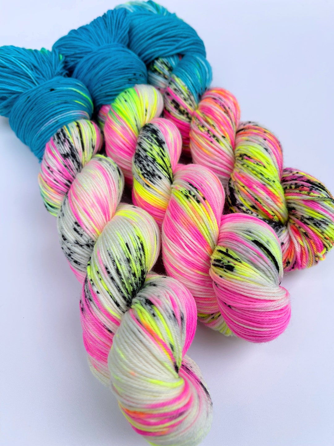 90s Inspired Neon Yarn: SW Merino, DK, Sock - Indie Dyed Pre-order - Etsy