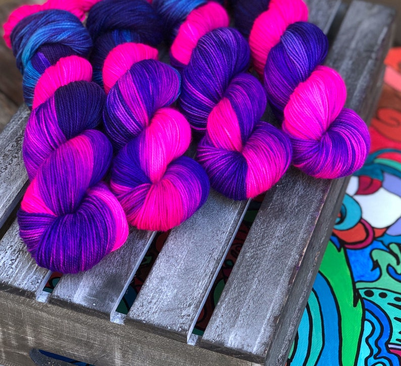 Yarn Pre-orderms.gina Sw Merino Yarn Hot Pink and Purple | Etsy