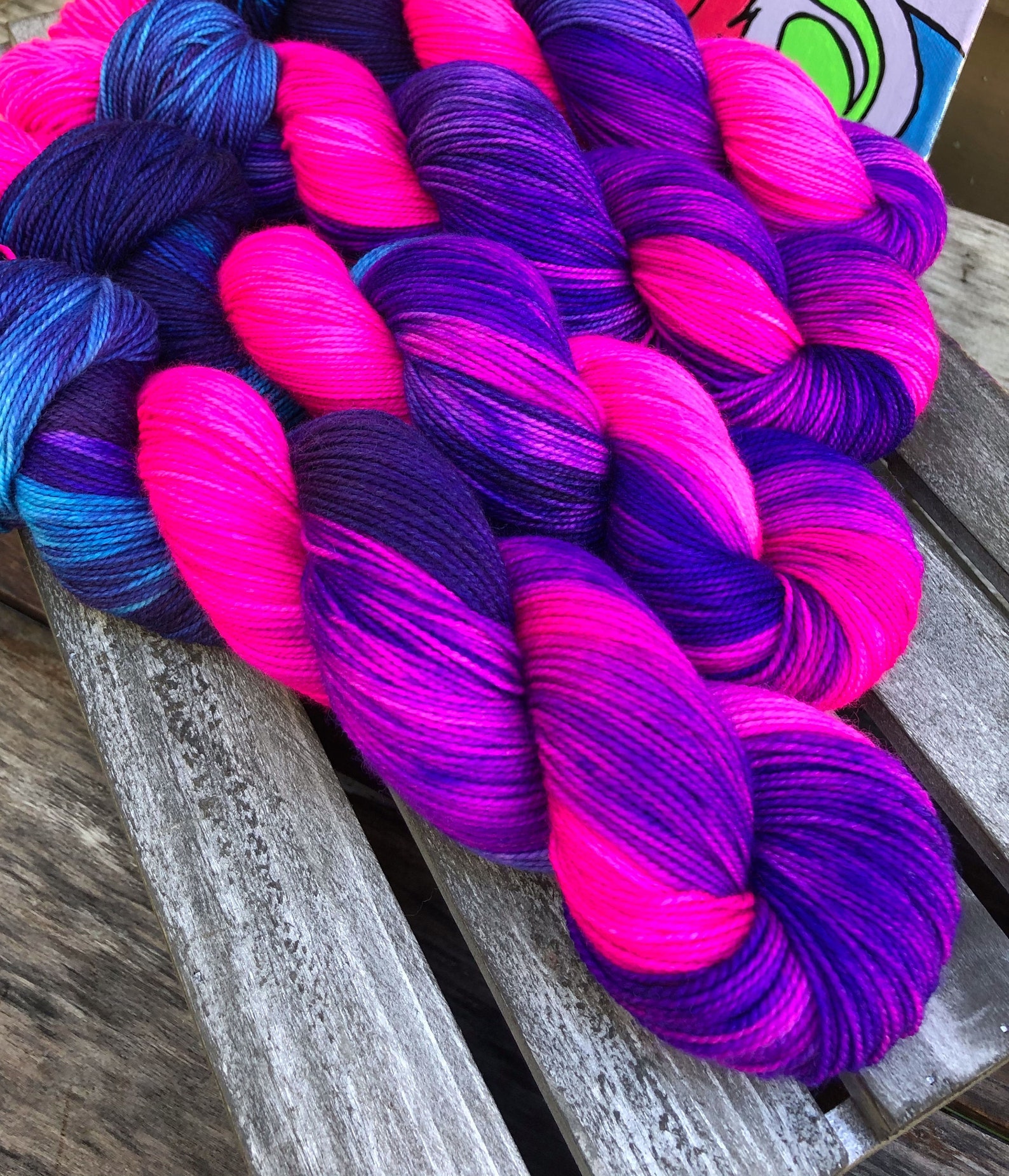 Yarn Pre-orderms.gina Sw Merino Yarn Hot Pink and Purple | Etsy