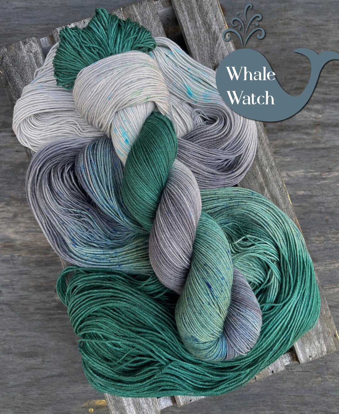 Yarn, Whale Watch, PRE-ORDER, Teal and Gray Yarn, Ocean Themed Yarn ...