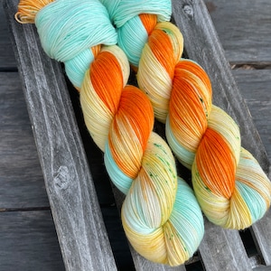 Yarn, Sicilian Orange, PRE-ORDER, Orange and Blue Yarn, Sw Merino ...