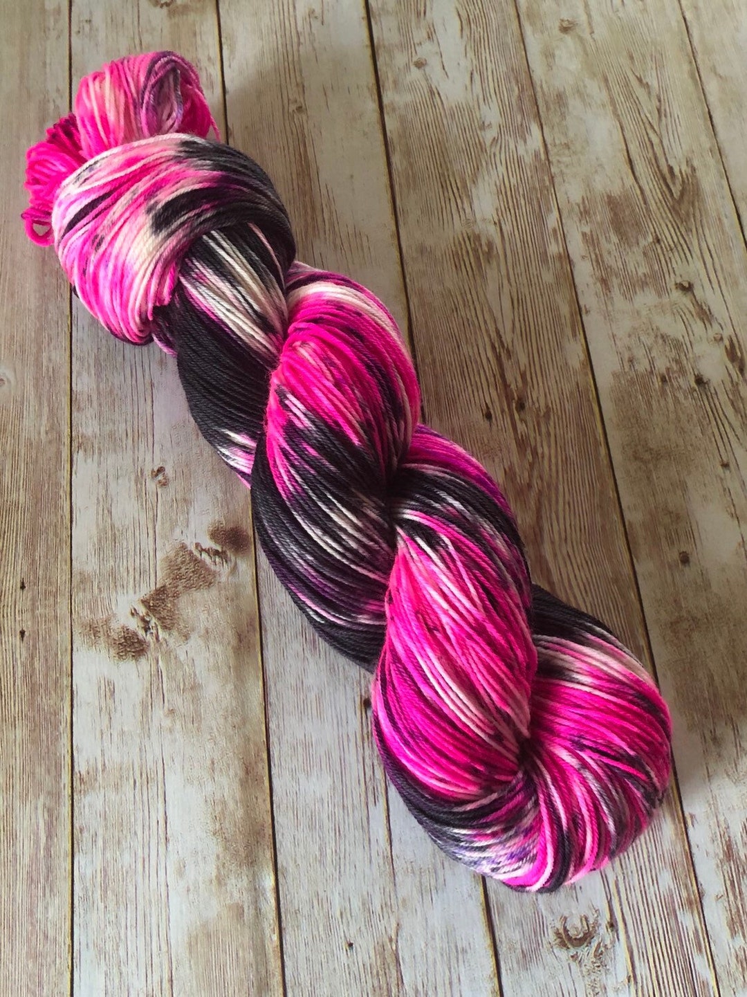 Yarn,pre-order, Prima Donna, Black and Pink Yarn, Speckled Yarn, Hand ...