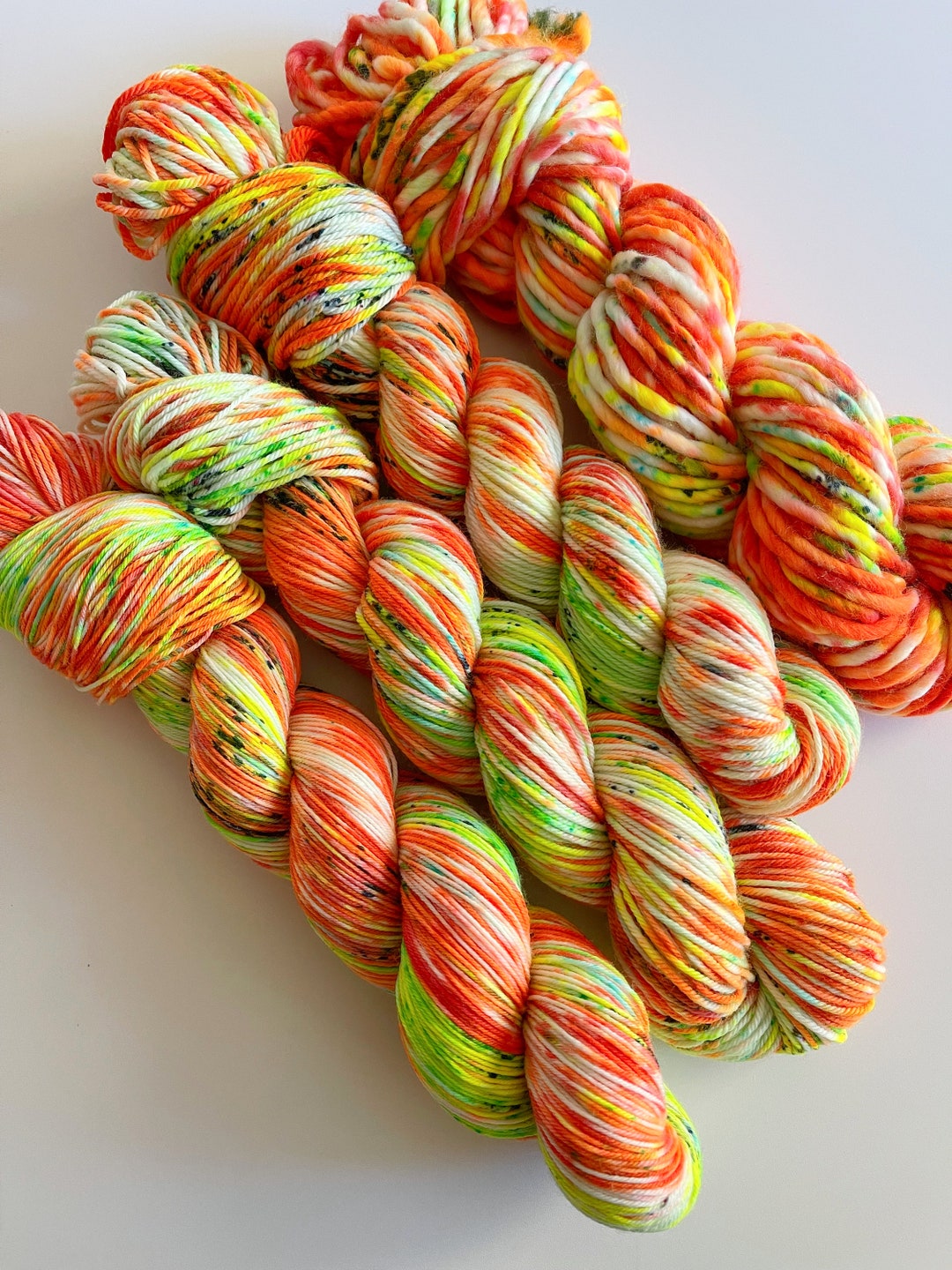 Yarn, Bouncy Bees & Dayzeez, Neon Yellow Yarn, Sw Merino, Bright Orange ...