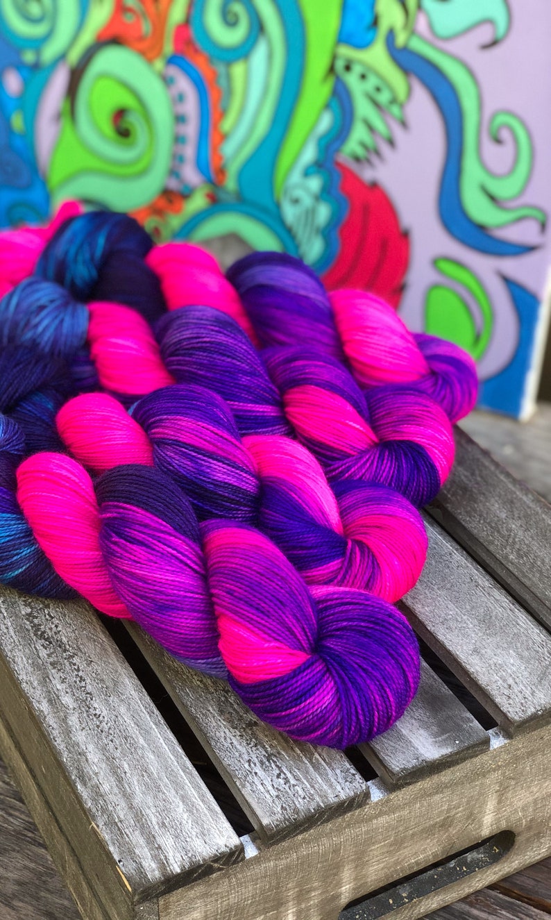 Yarn Pre-orderms.gina Sw Merino Yarn Hot Pink and Purple | Etsy