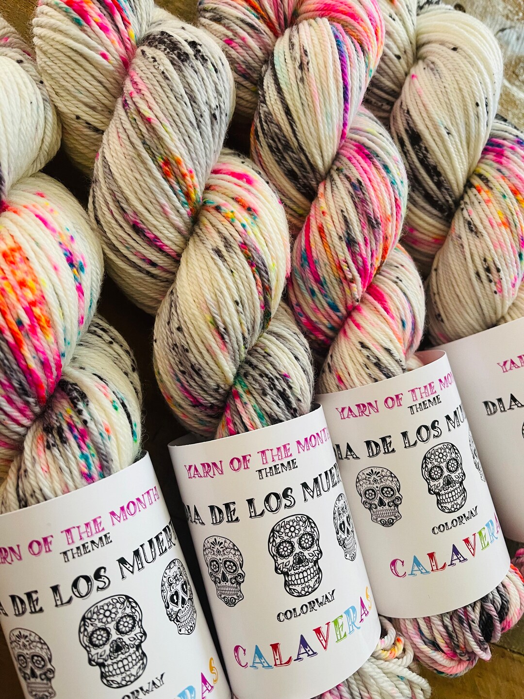 Yarn, Calaveras, Pre-order, Speckled Yarn, Indie Dyed Yarn, White Yarn ...