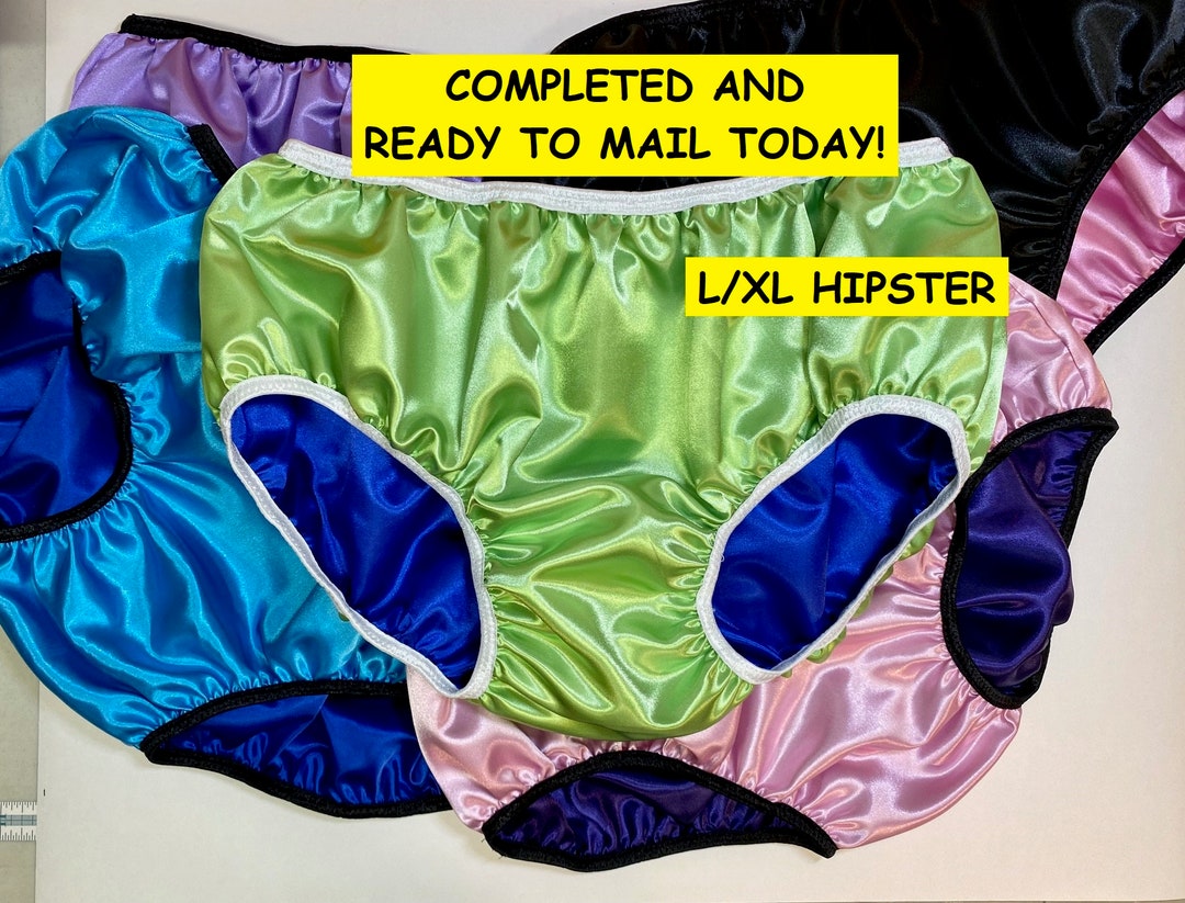 Adult Sissy Baby Double Satin Reversible XL Hipster Panties - Completed ...