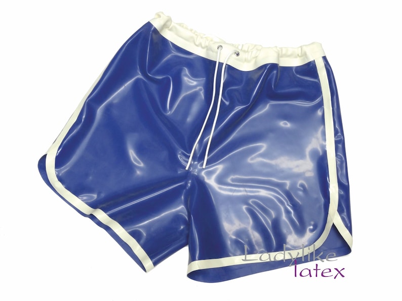 Latex Rubber Drawstring Running Shorts With Rear Flap Pocket - Etsy