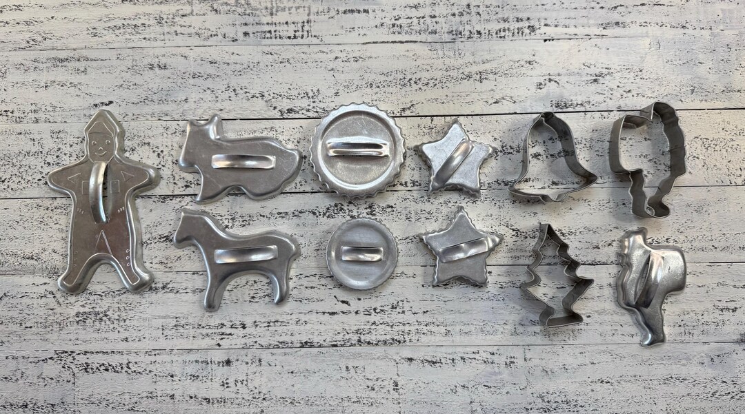 Vintage Metal Cookie Cutters - Christmas, Assorted Designs, Collection ...