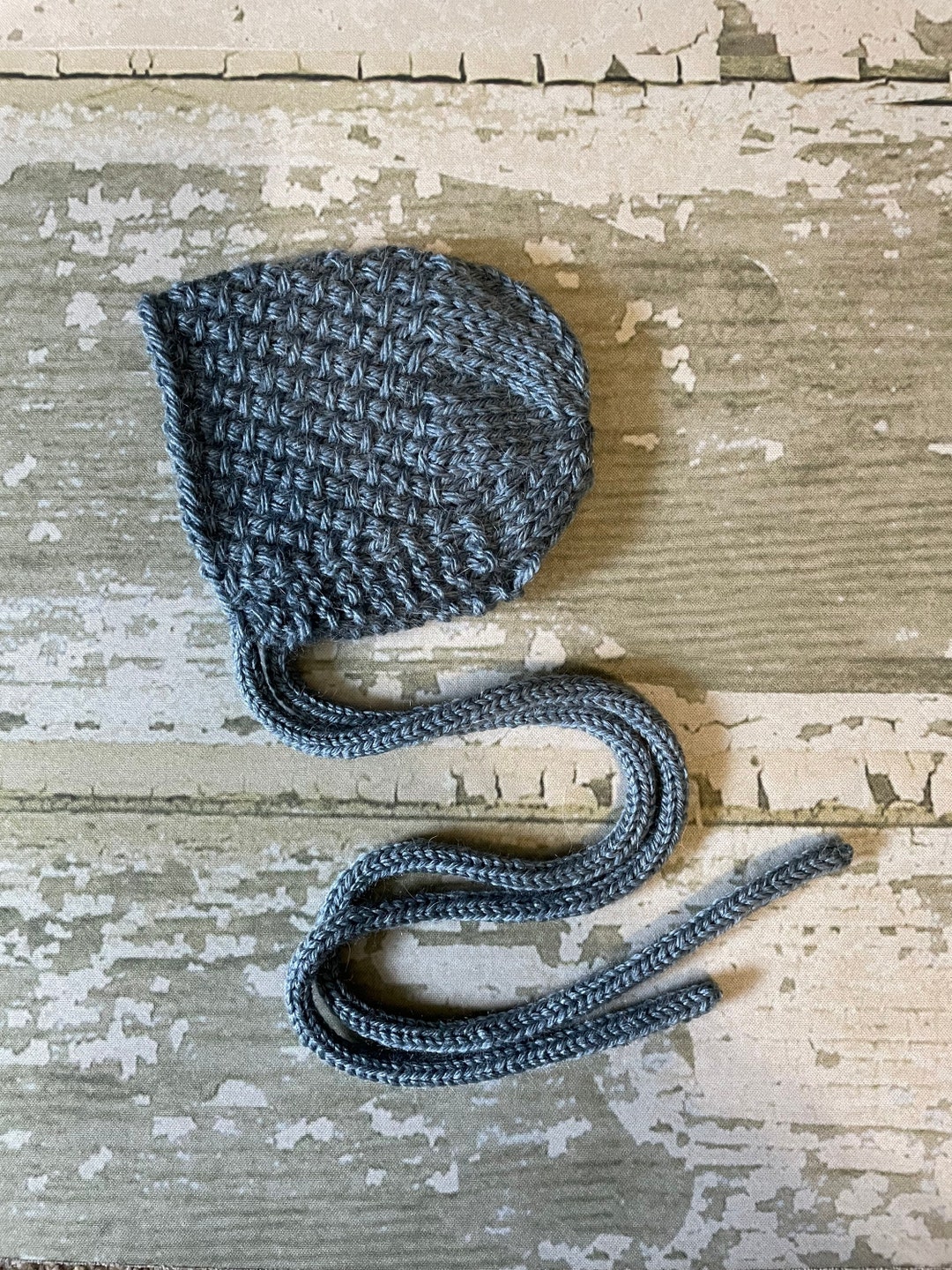 The {dusty Blue} Basket Weave Bonnet & Knit Wrap Set - Etsy