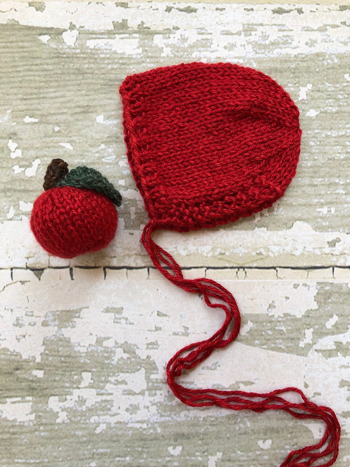 The giggles Apple Newborn Bonnet & Mini Apple Stuffy Set | Etsy