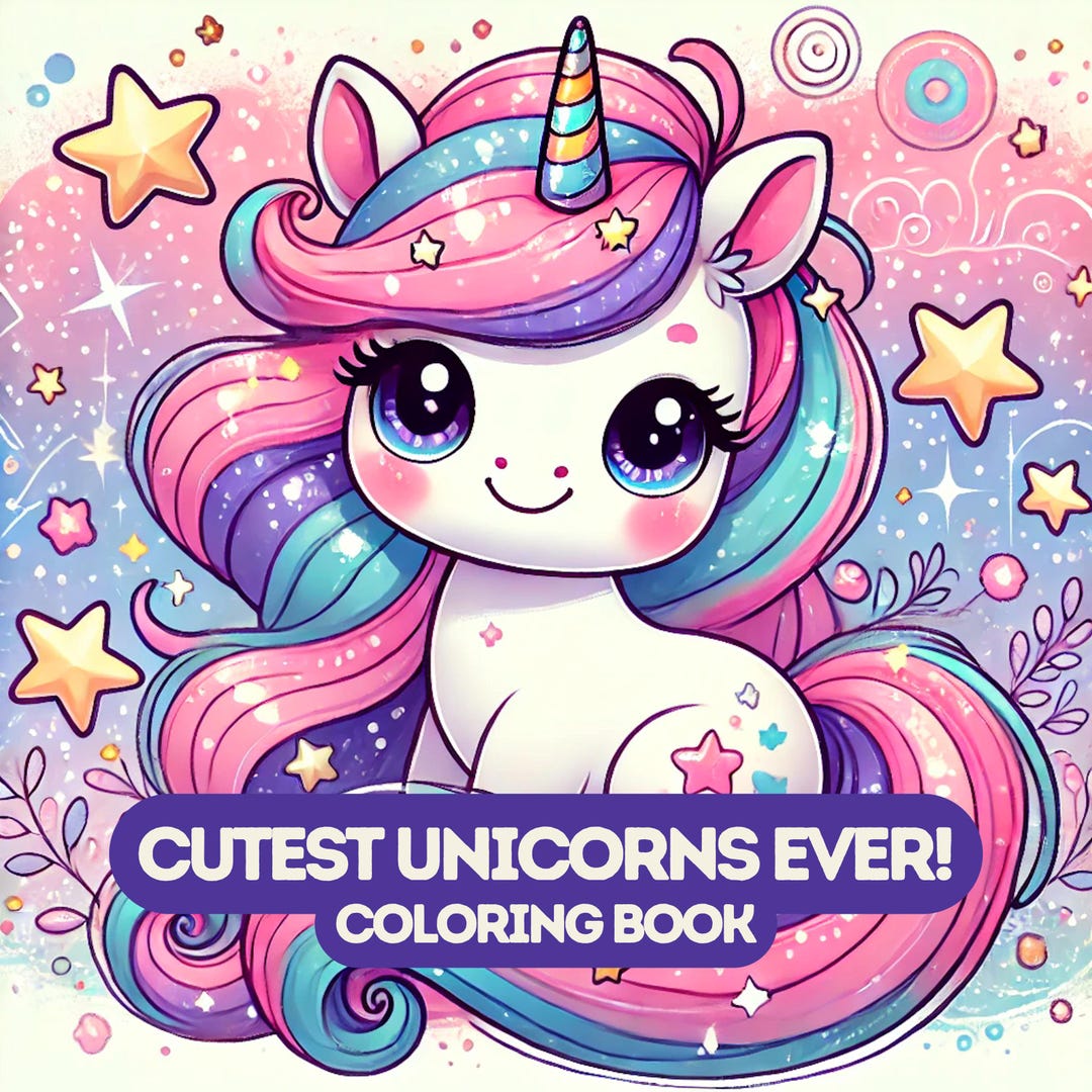 Cutest Unicorns Ever! Coloring Book - Etsy