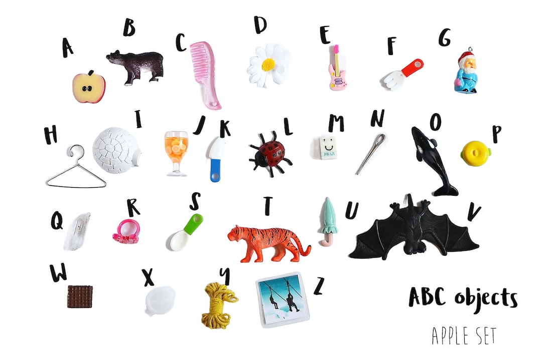 Montessori ABC Objects for Alphabet Box, 1-5cm, 1 Object per Letter - Etsy