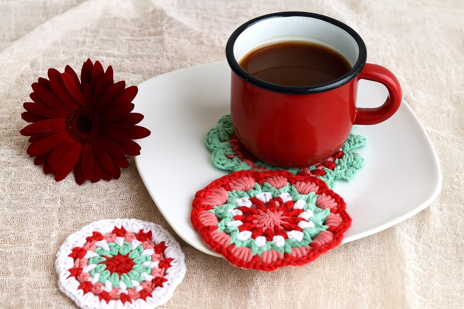 Color Me Flowers Crochet Applique Collection, Colorful Rainbow Handmade ...
