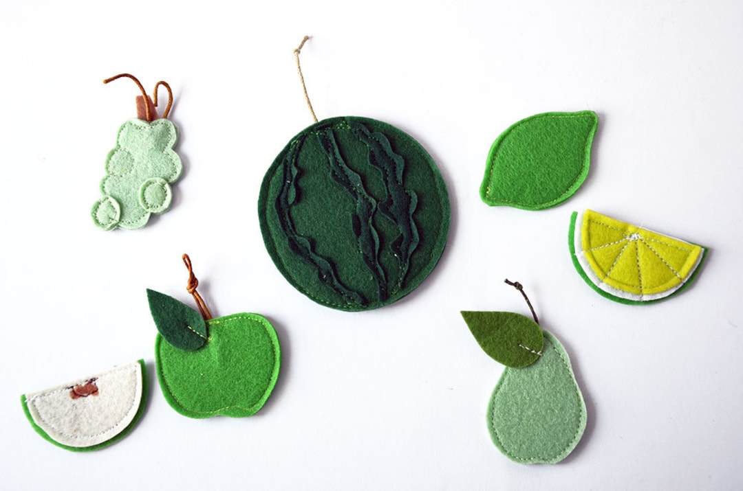 Felt Fruit Berries Pieces, Pretend Play Food, Handmade by Tomtoy, 3-5cm ...