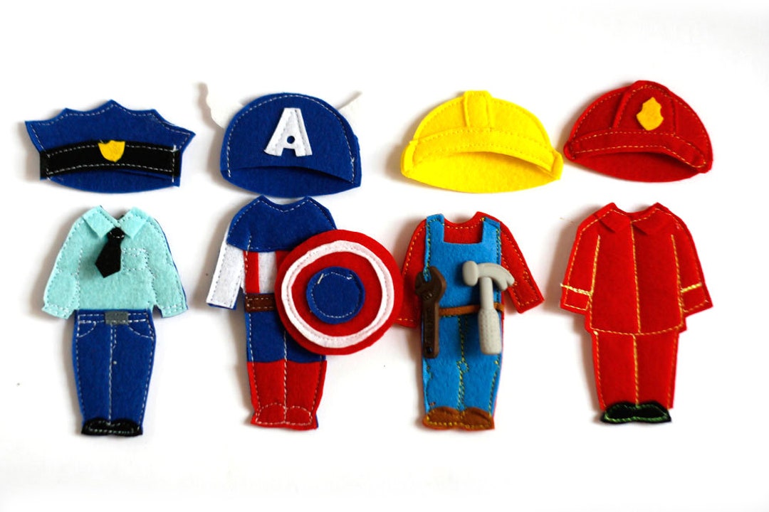 Individual Occupations Dress up Outfits for Felt "paper" Doll: Pilot ...
