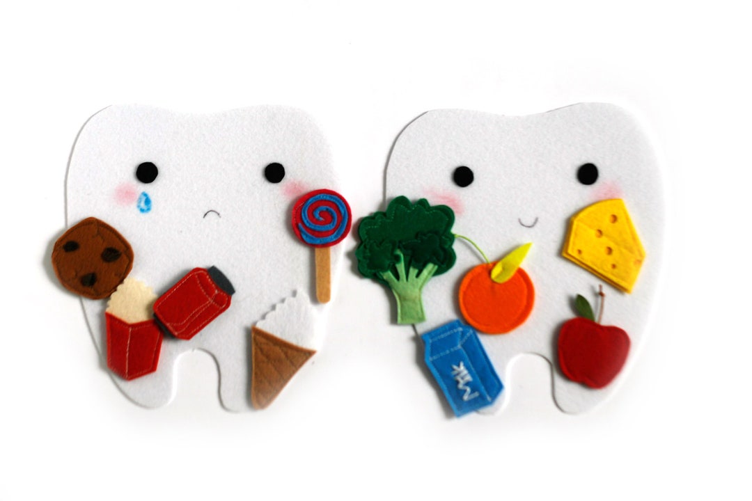 Little Happy Tooth - Sad Tooth, Felt Sorting Activity Good and Bad Food ...