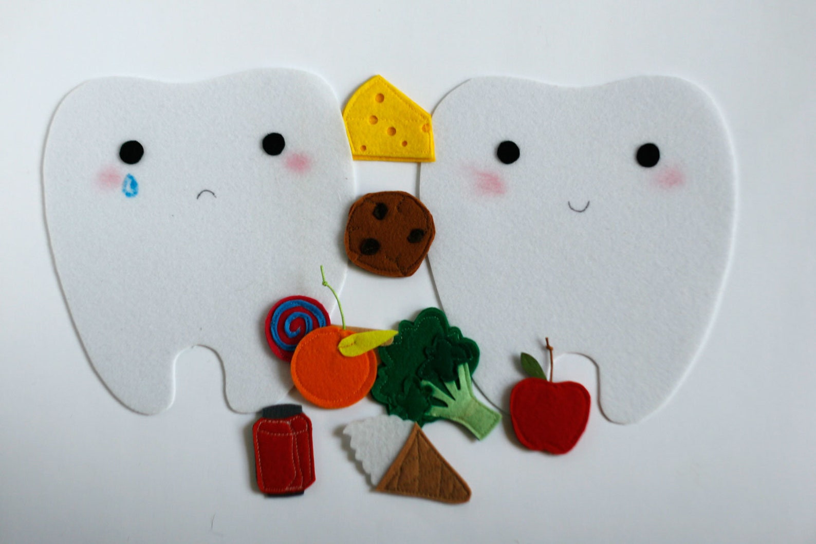 Little Happy Tooth - Sad Tooth, Felt Sorting Activity Good and Bad Food ...