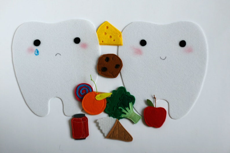 Little Happy Tooth Sad Tooth Felt Sorting Activity Good and - Etsy