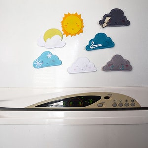 Weather Station Pieces, Felt / Magnetic, 4-6x6-8cm, Set of 7 - Etsy