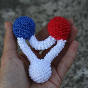 Molecule Triangle Rattle, Scientific Crochet Rattle, Baby Toy, Teething ...