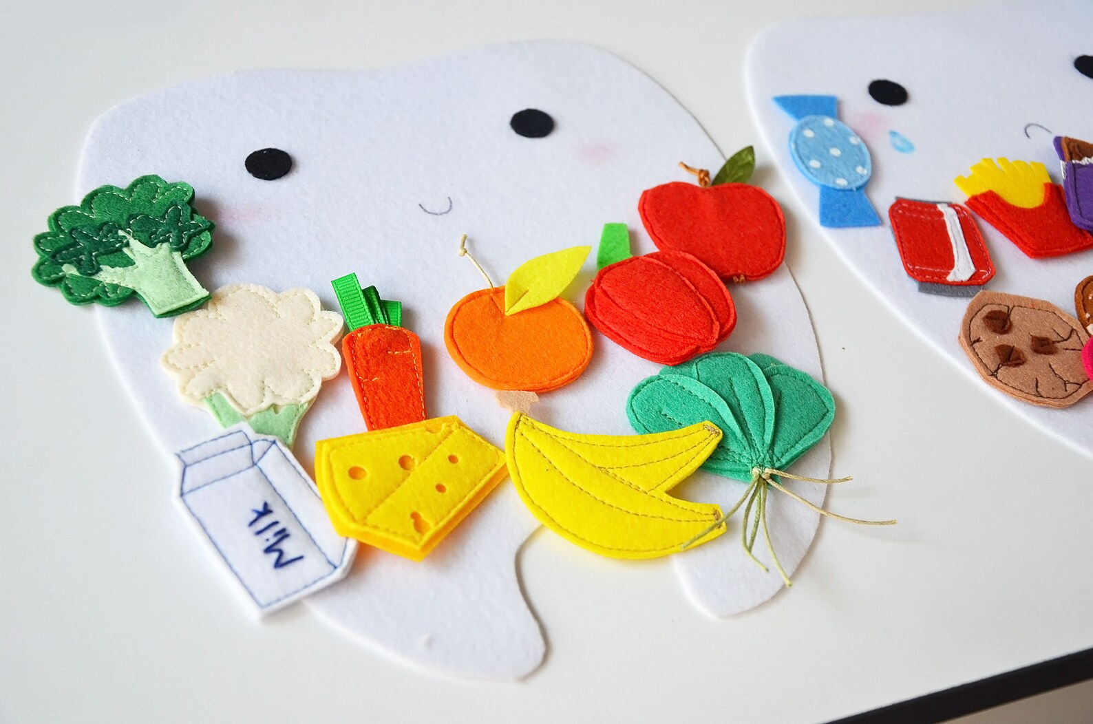 Happy Tooth - Sad Tooth, Felt Sorting Activity Good and Bad Food for ...