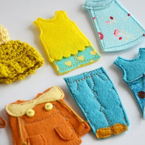Felt "paper" Doll Starter Set #4, Doll Dressing Play Set, Customized ...