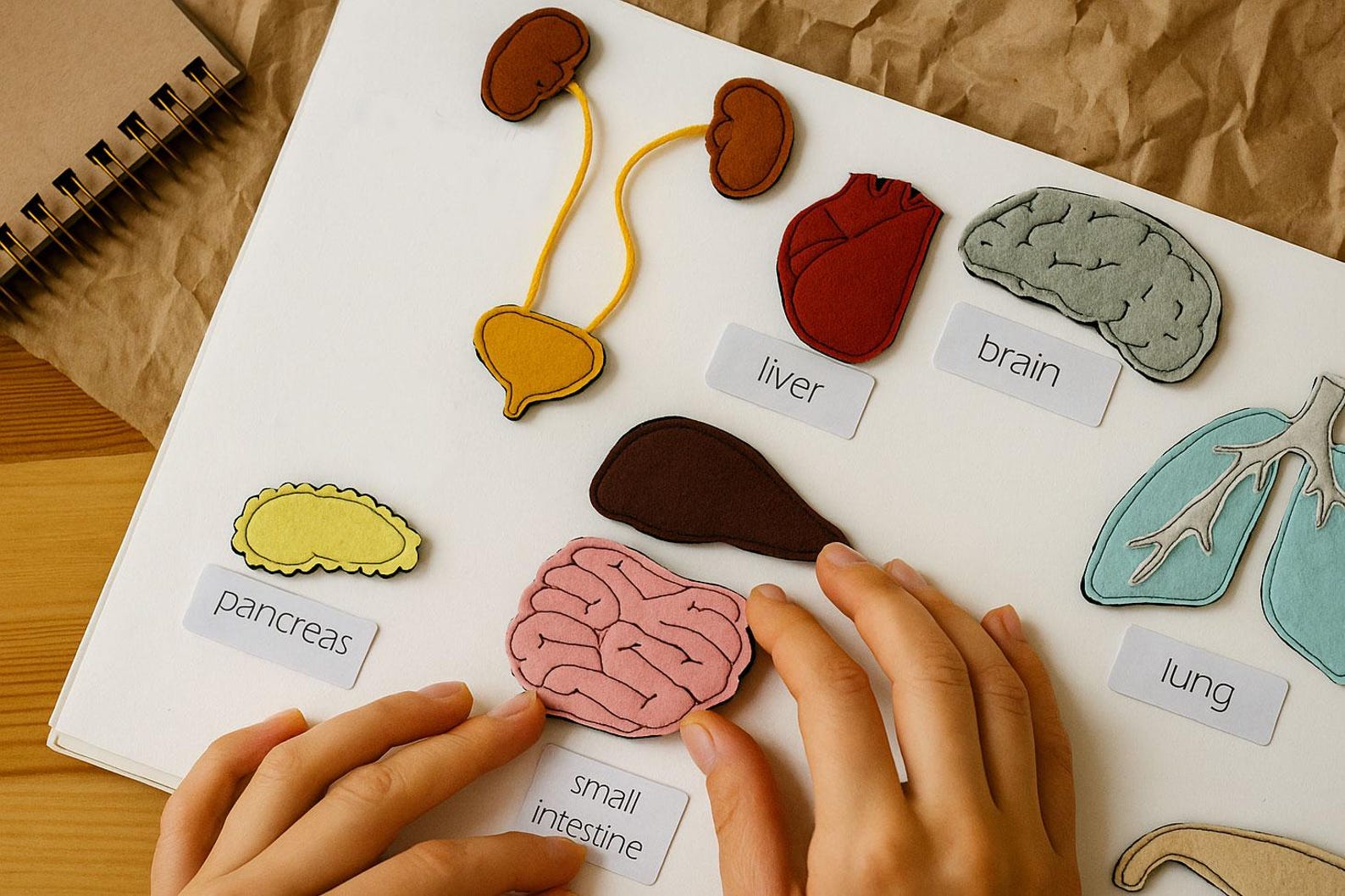Felt Anatomy Set Internal Human Organs, 30x20cm, Body+10 Organs - Etsy