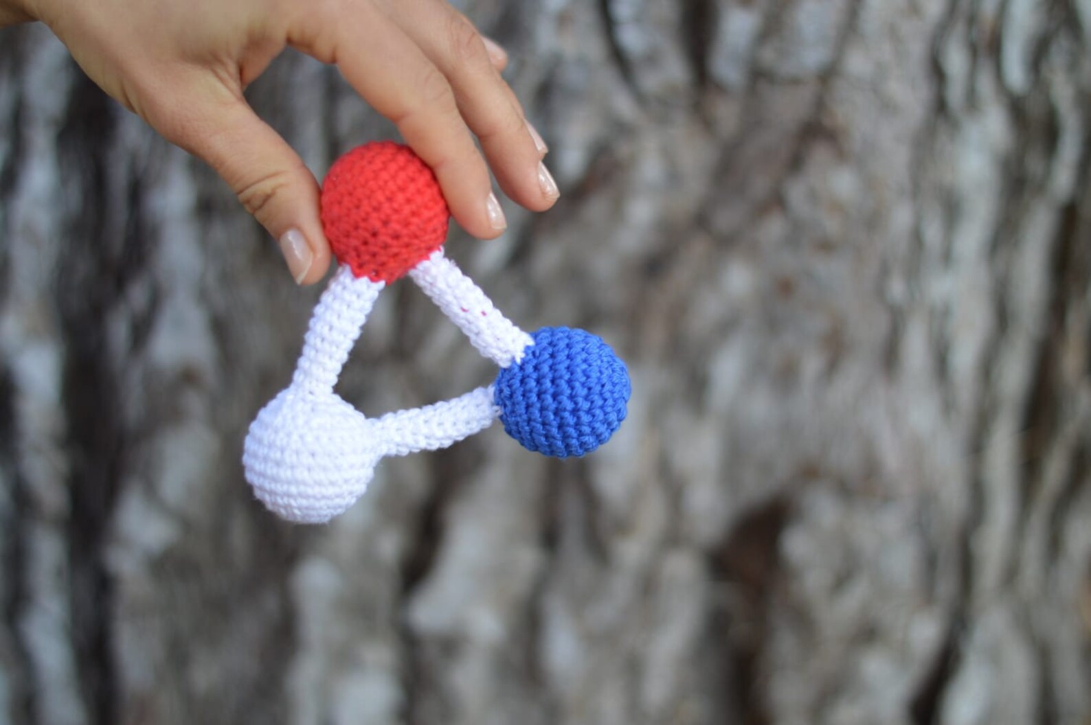 Molecule Triangle Rattle Scientific Crochet Rattle Baby Toy - Etsy