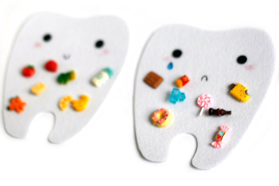 Happy Tooth Sad Tooth With Food Trinkets, Good and Bad Food for Teeth ...